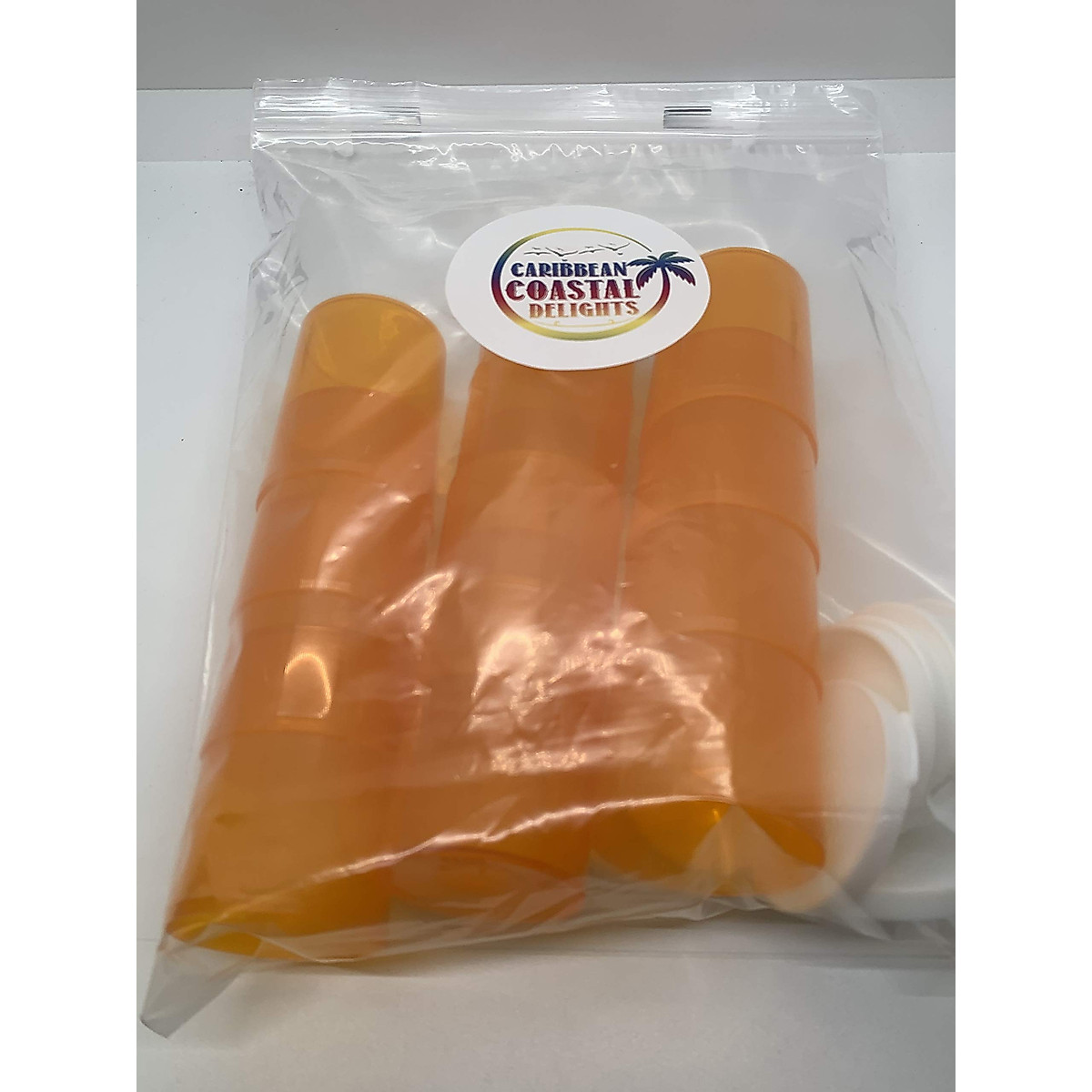 Caribbean Coastal Delights Plastic Vials with Snap Cap 30 Dram - 12 Per Bag