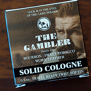 The Gambler Bourbon-Inspired Solid Cologne - Whiskey, Old-fashioned Tobacco, and a Hint of Leather in a Pocket-Sized Tin - Men’s or Women’s Cologne - Outlaw