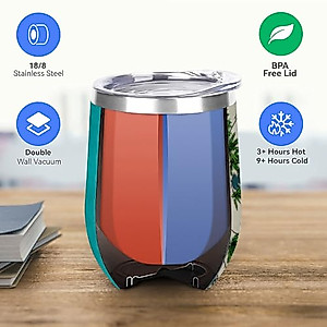 silichee 12 Oz Stainless Steel Coffee Travel Mug with Lid Aerial View Resort Republic Bavaro Dominican Insulated Tumblers Vacuum Coffee Mugs for Hot and Cold Drinks,Coffee,Wine