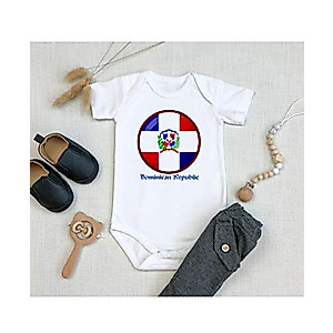 Dominican Republic Cute Flag Design Gift Baby Bodysuit Newborn Infant Onesie
