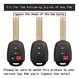 TANGSEN Key Fob Case Cover Compatible with Scion FR-S IQ TC XB Toyota 86 Camry Corolla Highlander Prius C RAV4 Sequoia Tacoma Tundra Yaris 2 3 4 Button Keyless Entry Remote 3D Carbon Fiber ABS Emboss
