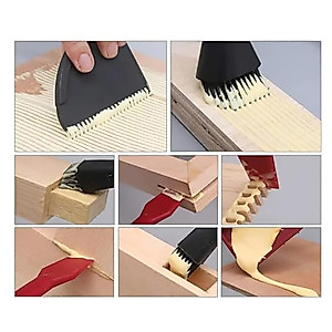 Evwoge 4Pc/Set Woodworking Glue Brush Tool Kit Silicone Soft Glue Brush Flat Scraper Glue Tray Gluing Scraper Woodworking Tools