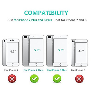 OT ONETOP iPhone 7 Plus iPhone 8 Plus Wallet Case with Card Holder, Premium PU Leather Kickstand Card Slots Case,Double Magnetic Clasp and Durable Shockproof Cover 5.5 Inch(Black)