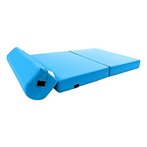 D&D Futon Furniture Sleeper Chair Folding Foam Bed, Studio Guest Sofa Mattress, 72 x 48 x 6 in Thick, Turquoise