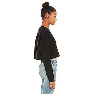 Bella + Canvas Ladies' Cropped Fleece Crew S BLACK