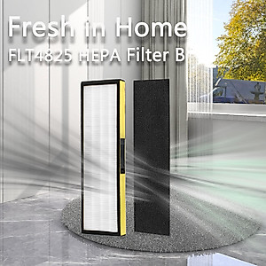 FFsign 4 Pack Replacement FLT4825 Filter B with 8 Pack Carbon Pre-Filters Compatible with Guardian AC4825, AC4300BPTCA, AC4900CA, AC4825DLX, AC4850PT, CDAP4500BCA, CDAP4500WCA