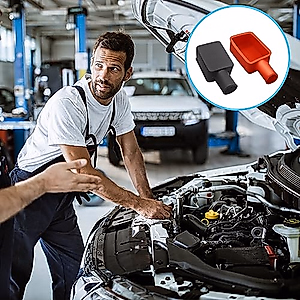 6Pcs Battery Terminal Cover, Battery Terminal Protector, Car Insulating Battery Cover, Soft Rubber Positive and Negative Poles Stud Covers Connector Top Post Cap for Car Motorcycle Truck (Red/Black)