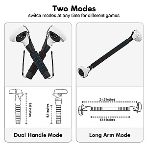 AMVR Gorilla Tag Long Arms Beat Saber Handles for Oculus Quest 2/Quest/Rift S, VR Controller Extension Grip Accessories 2 in 1 Sticks Attachment to Enhance VR Experience, Reinforcement with Tie Wraps
