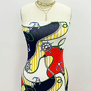 Texco Inc Pattern Heavy Rayon Spandex Jersey Knit 4 Way Stretch/Nautical Print/Maternity, Apparel, DIY Fabric, Navy Sunny Gold 3 Yards