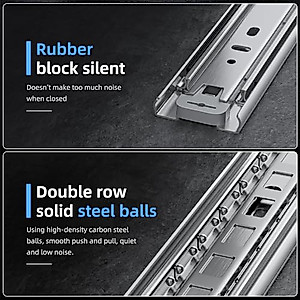 PHWALK 1 Pair 12 Inch 150 Lb Heavy Duty Drawer Slides with Lock Full Extension Ball Bearing Cabinet Telescoping Sliding Rails Tool Box Runners Tracks Glides Side Mount (with Lock, 12 inch)