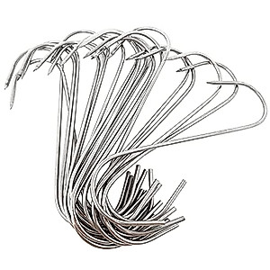 HONBAY 20PCS Stainless Steel Meat Hooks Butcher Hooks for Smoker Chicken Hunting Ribs Fish Beef Poultry Hanging Drying Grill Hook Tool (3mm, 5.5'')