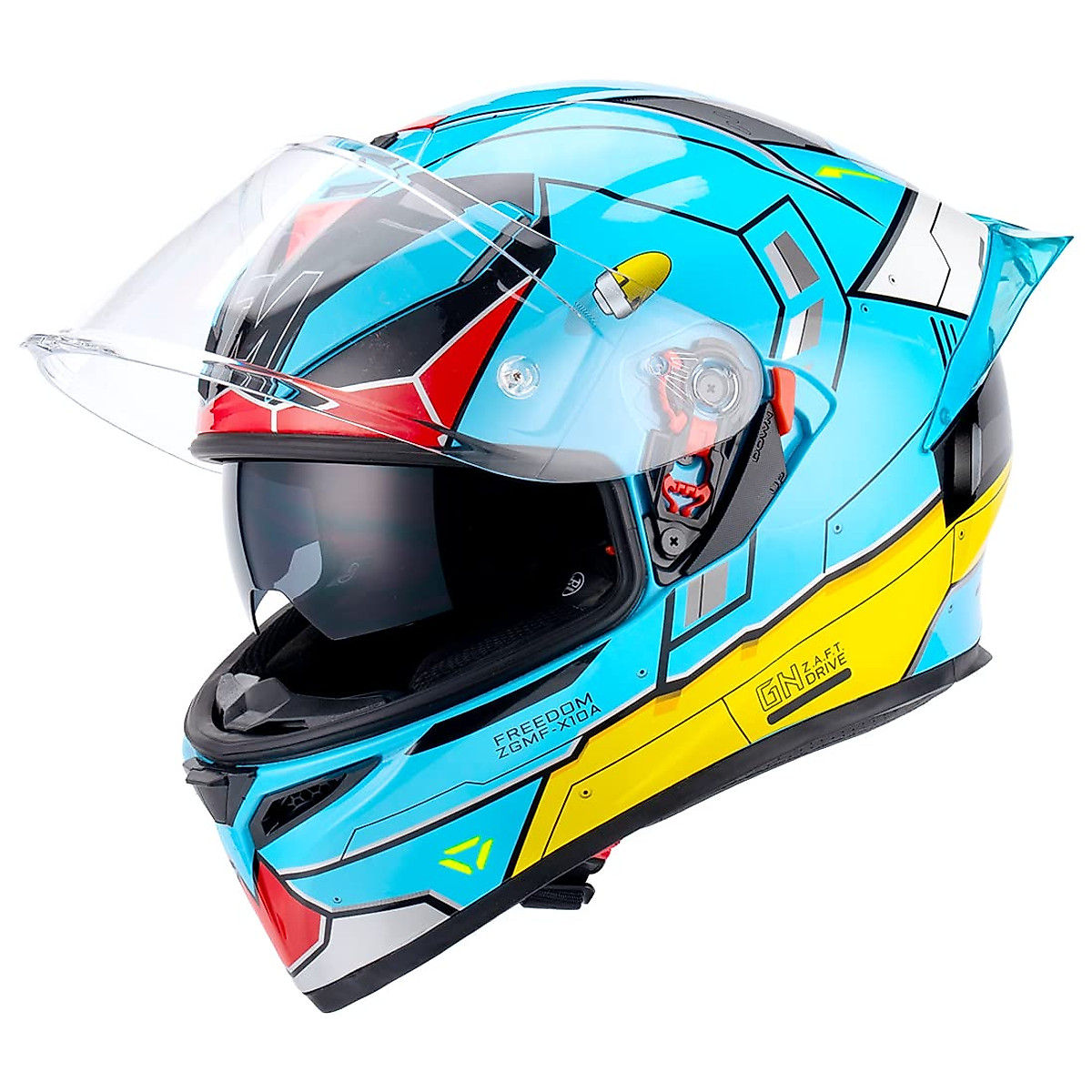 Myamis K5 Motorcycle Helmets Adult Full Face Men Womens Helmet DOT Certified (Blue Challenger, M)