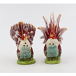 Appletree Design 31968 A Day in the Country Rooster Salt and Pepper Set, 4-3/8-Inch