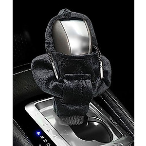 Zlirfy Universal Fit Automotive Gear Shifter Knob Cover,Shift Cover for Car,Fashionable Sweater Design Car Gear Shift Cover,Manual Auto Shift Boot Cover,Car Interior Decor Accessories(Black)