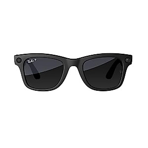 Meta Regular Square Sunglasses, Wayfarer, Matte Black/Polarized Gradient Graphite, Regular (Renewed)