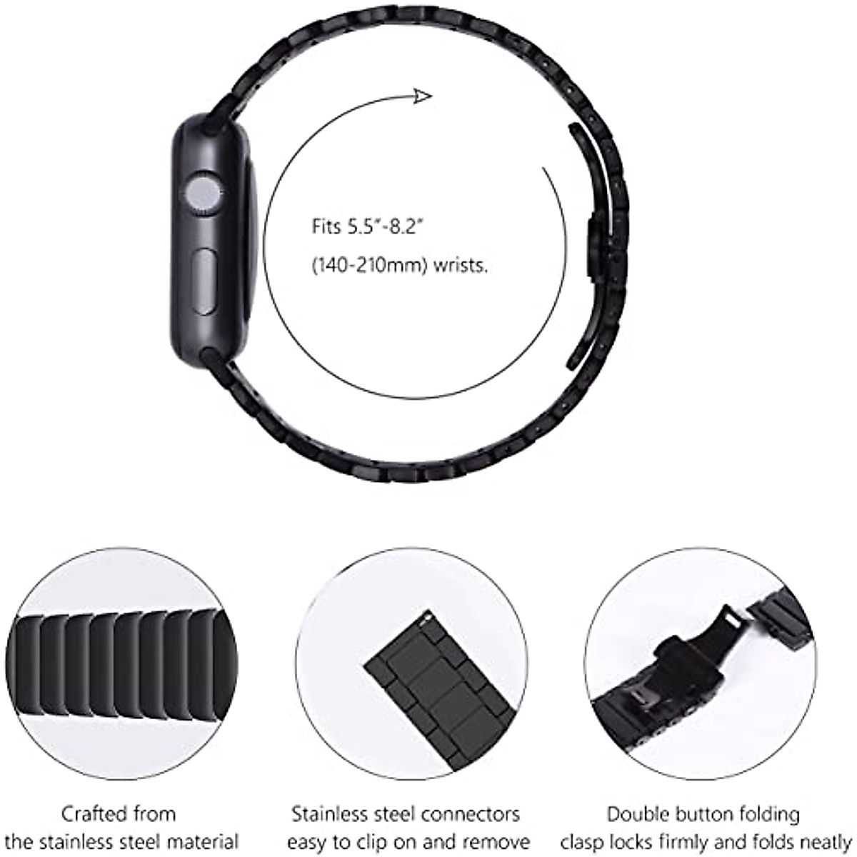 FitTurn Compatible with Amazfit Bip 5 Watch Band 22mm, Stainless Steel Metal Bands Straps Wristbands with Adjustment tool for Amazfit Bip 5 GPS Smart Watch Men Women (Gold)