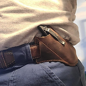 Leather Pocket Folding Shop Knife Sheaths for Belt EDC Holster