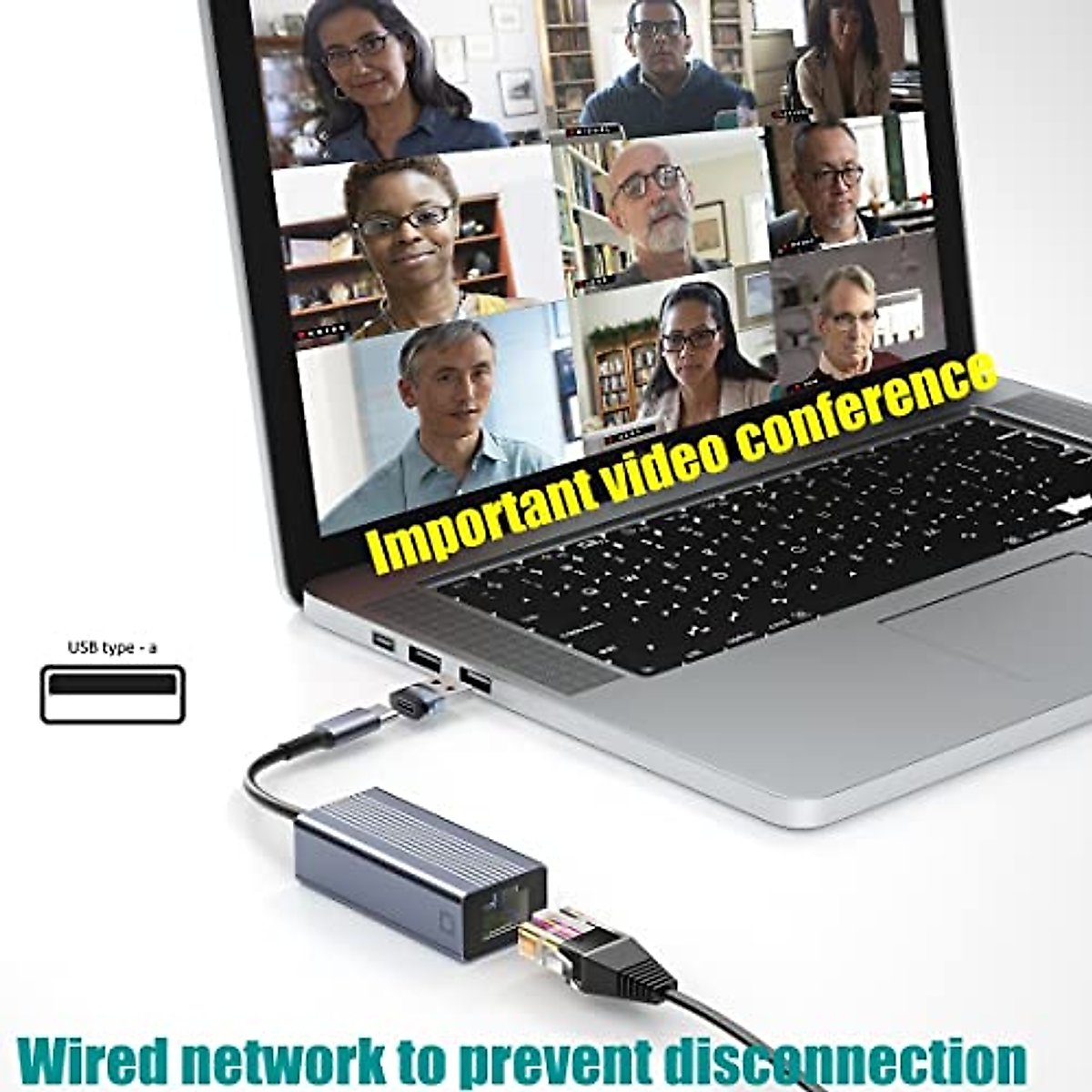 USB C to Ethernet Adapter for iPhone 15 iPad, [2in1] USB A and Type C to RJ45 Network LAN Enternet Adapter Compatible with iPhone iPad MacBook Dell XPS, Galaxy S20, Phone, Laptop, PC etc