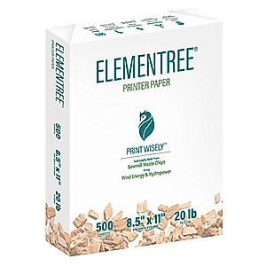Elementree Sustainable Printer Paper Case, 8.5 x 11 White, 5 Reams, 2500 Sheets of 20lb Printing Paper, Made in the USA (00918C)
