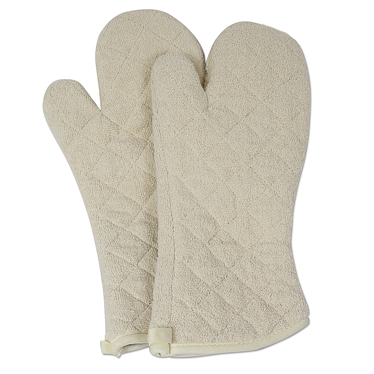 Nouvelle Legende® Cotton Quilted Terry Oven Mitts Long Lasting Heat Resistance Protection 17 Inches Set of 2