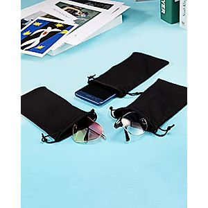 Flutesan 40 Pack Microfiber Case Pouch Bag Glasses Sunglasses Case with 2 Pieces Cleaning Cloth (Black)