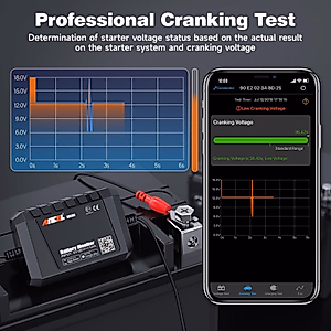 ANCEL BM300 12V Battery Monitor - Bluetooth 4.0 Automotive Voltmeter with Charging, Cranking System Test & Alarm - Compatible for Solar Power Systems, RVs, Motorcycles, Boats, Cars, and Trucks