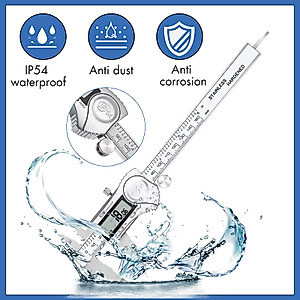 Simhevn Electronic Digital Calipers, inch and Millimeter Conversion,LCD Screen displays 0-6" Caliper Measuring Tool, Automatic Shutdown, Suitable for DIY/Jewelry Measurement (150mm inch/mm/Fraction)