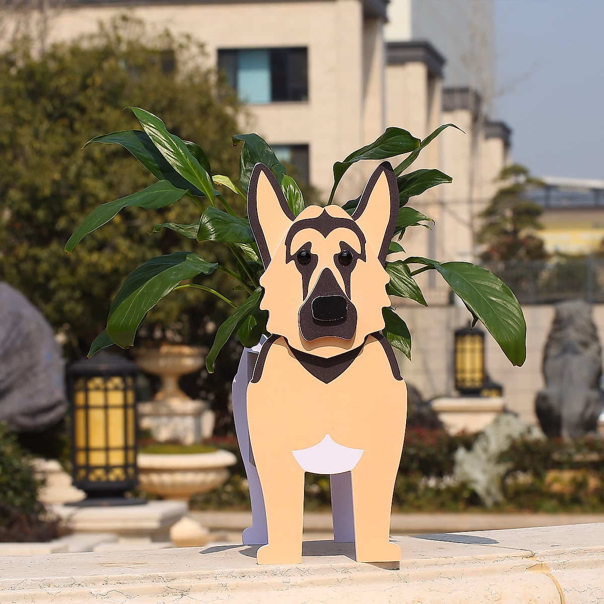 Gochoi German Shepherd Gifts,German Shepherd Dog Planter Plant Pot,Cute Dog Flower Pots for Outdoor Garden Decoration,Birthday Gifts for Women,Office Home Decor Small German Shepherd