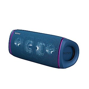 Sony SRS-XB43 EXTRA BASS Wireless Bluetooth Powerful Portable Speaker, IP67 Waterproof & Durable for Home, Outdoor, and Travel, 24 Hour Battery, Party Lights, USB Type-C, and Speakerphone, Blue