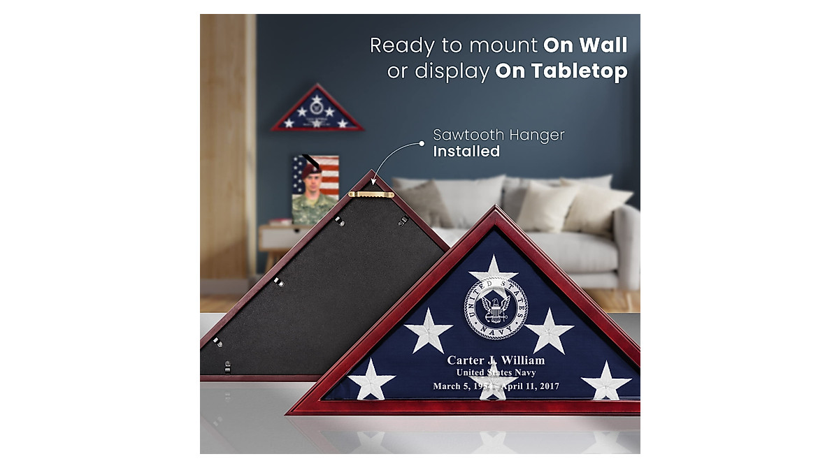 SmartChoice Personalized Flag Case for Veteran Flag Display