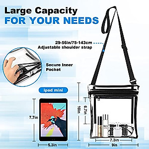 Youshuo Clear Bag Stadium Approved - Clear Purse with Inner Pocket for Concerts, Festivals, Sports Events
