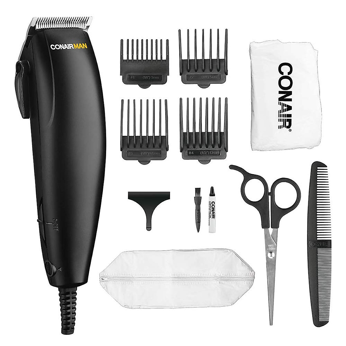 ConairMAN Dual Voltage, Hair Clippers for Men, 12-piece Hair Clipper, Great for Travel