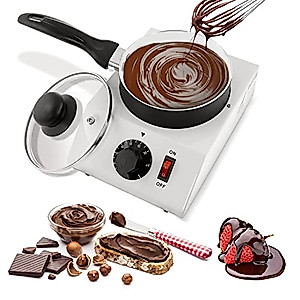 WICHEMI Chocolate Melting Pot Chocolate Tempering Machine Commercial Electric Chocolate Melter Fondue Pot for Chocolate, Butter, Cheese, Cream, Candy, Milk, Coffee, Desserts (Single Pot)