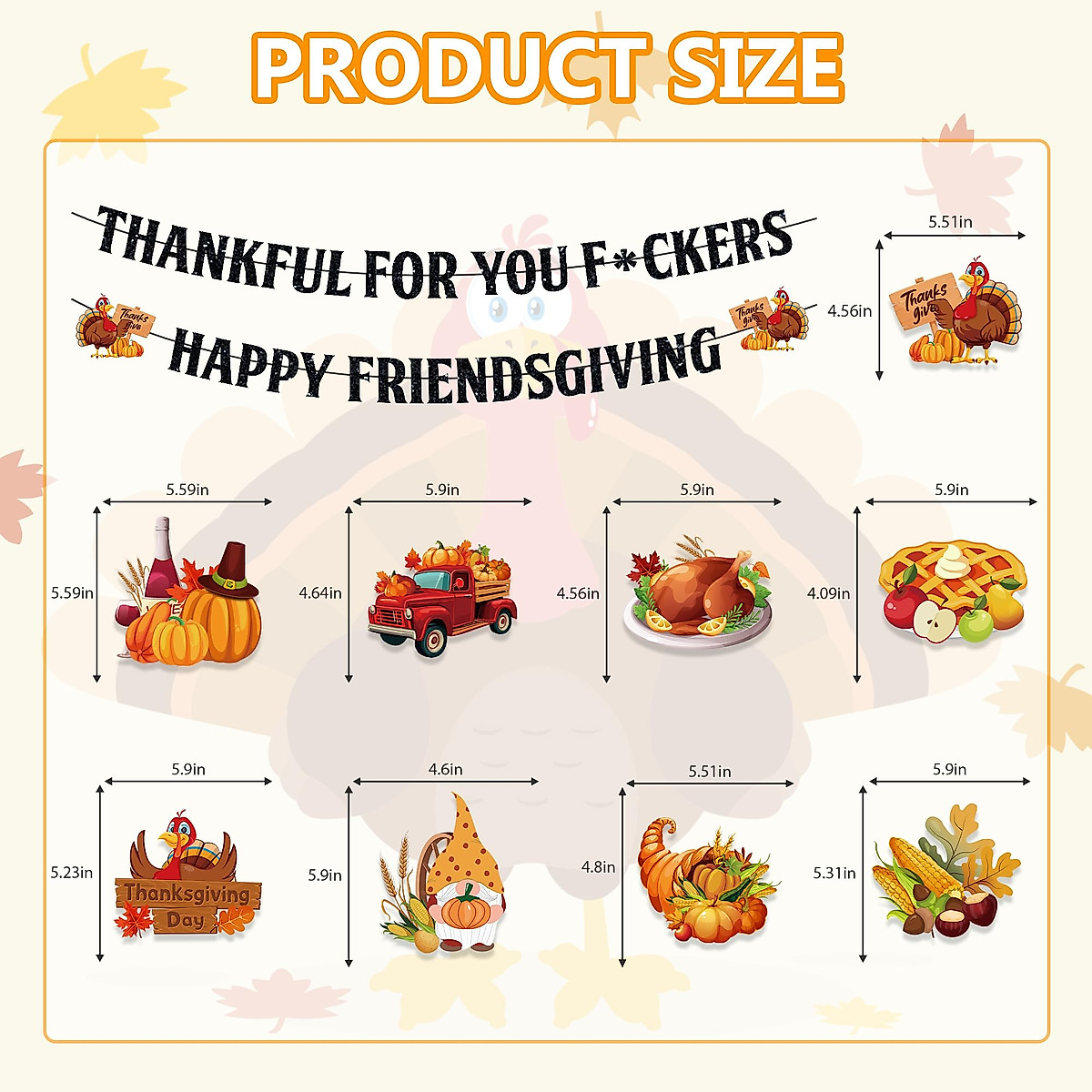 Friendsgiving Party Decorations Include Happy Friendsgiving Banner Thankful for You Banner Friendsgiving Hanging Swirl Friends Theme Friendsgiving Party Supplies