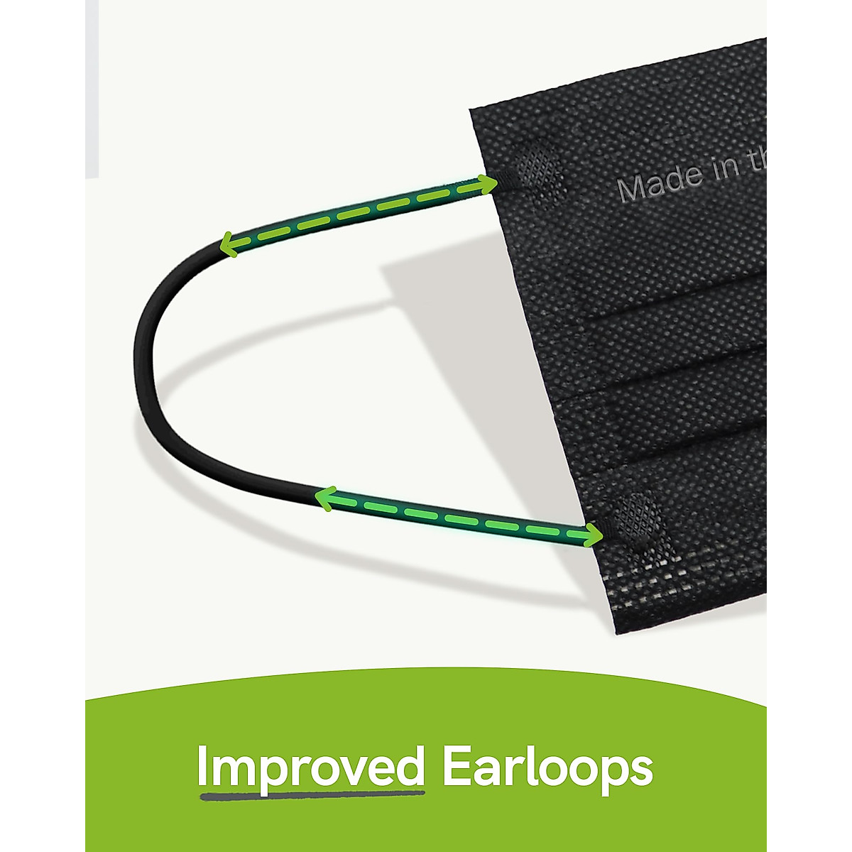 FriCARE Made in USA, 4-ply Black Disposable Face Mask ECOGUARD, ASTM Level 3 Performance Proven in Third Party Independent Labs Studies Pack of 50