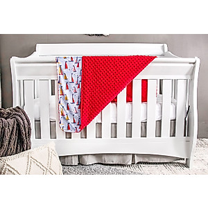 Top Tots Deluxe Minky Baby Blanket - Seahorse, Starfish and Jellyfish, 40 x 29 Inch Mint