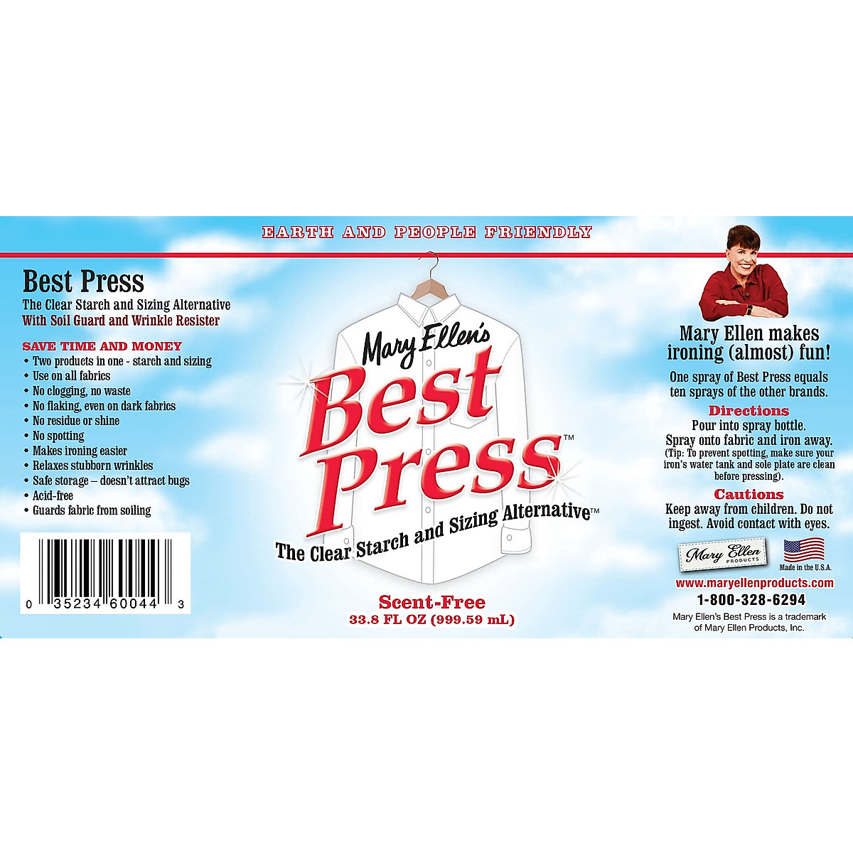 Mary Ellen's Best Press Refills 33.8 Ounces-Scent Free