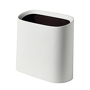U/B Mini Trash Can, Without Lid Garbage Bin Plastic Desktop Trash Can, Small Countertop Wastebasket, for Desk, Office Kitchen, Makeup, Coffee Table (White)