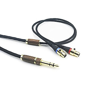 NewFantasia 6N OCC Copper Silver Plated Upgrade Audio Cable Compatible with Audeze LCD-2, LCD-4, LCD-3, LCD-X, LCD-XC Headphones with 3.5mm Male and 6.3mm Adapter Walnut Wood Shell