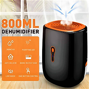Household Dehumidifier, 220 Sq ft Ultra-Quiet Dehumidifier with Automatic Shut-Off Function, Portable Air Dehumidifiers with 800ml(27 oz) Water Tank & Water Pipe Used in Bedrooms,Baby Rooms,Offices