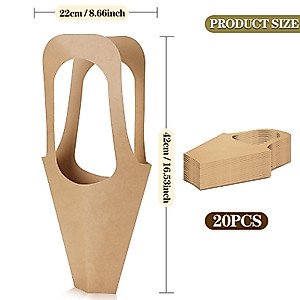 xialgshe 20 Pcs kraft paper flowers gift bags bouquets bags cones flower bouquet bags with handle to make bouquets for wedding,paper wedding birthday gift bag valentines day gift bag