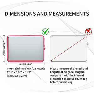 RAINYEAR 13 Inch Laptop Sleeve Compatible with 13.3" MacBook Air/Pro M1 M2 M3 M4 A3240 A3113 A2681 A2337 A1932 A2179 A2338 A1706 A1708 Carrying Computer Bag Protective Cover Case(Bright Pink)
