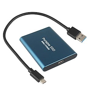 Mersuii Portable Solid State Drive for Laptop Windows 7 Mac Shockproof Type-C Mobile Hard Drive 1TB Blue
