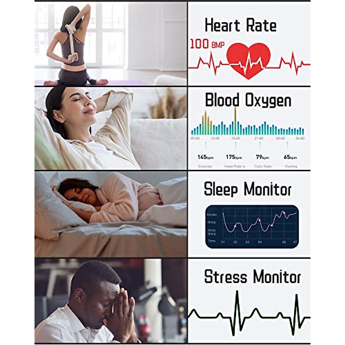 Smart Watch, 1.96-Inch HD Touch Screen Smartwatch with Text and Call, Heart Rate, Blood Oxygen, and Activity Trackers - Compatible with iPhone and Android, IP68 Waterproof, for Men and Women (Blue)