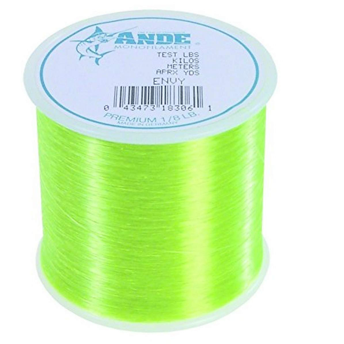 Ande A18-15GE Premium Monofilament, 1/8-Pound Spool, 15-Pound Test, Green Finish
