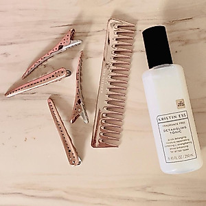 Kristin Ess Rose Gold Wide Tooth Detangling Hair Comb - Gently Detangles Hair + Scalp Stimulating (Pack of 1)