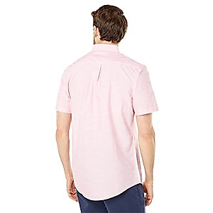 U.S. Polo Assn. Short Sleeve Solid Eoe Slub Woven Shirt Calypso Coral LG
