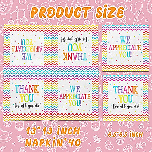 40Pcs Thanksgiving Napkins Thank You Napkins Disposable Thankful Paper Napkins We Appreciate You Napkins Thank You Party Decor Appreciation Napkins Grateful to Employee Teacher Doctor Parents