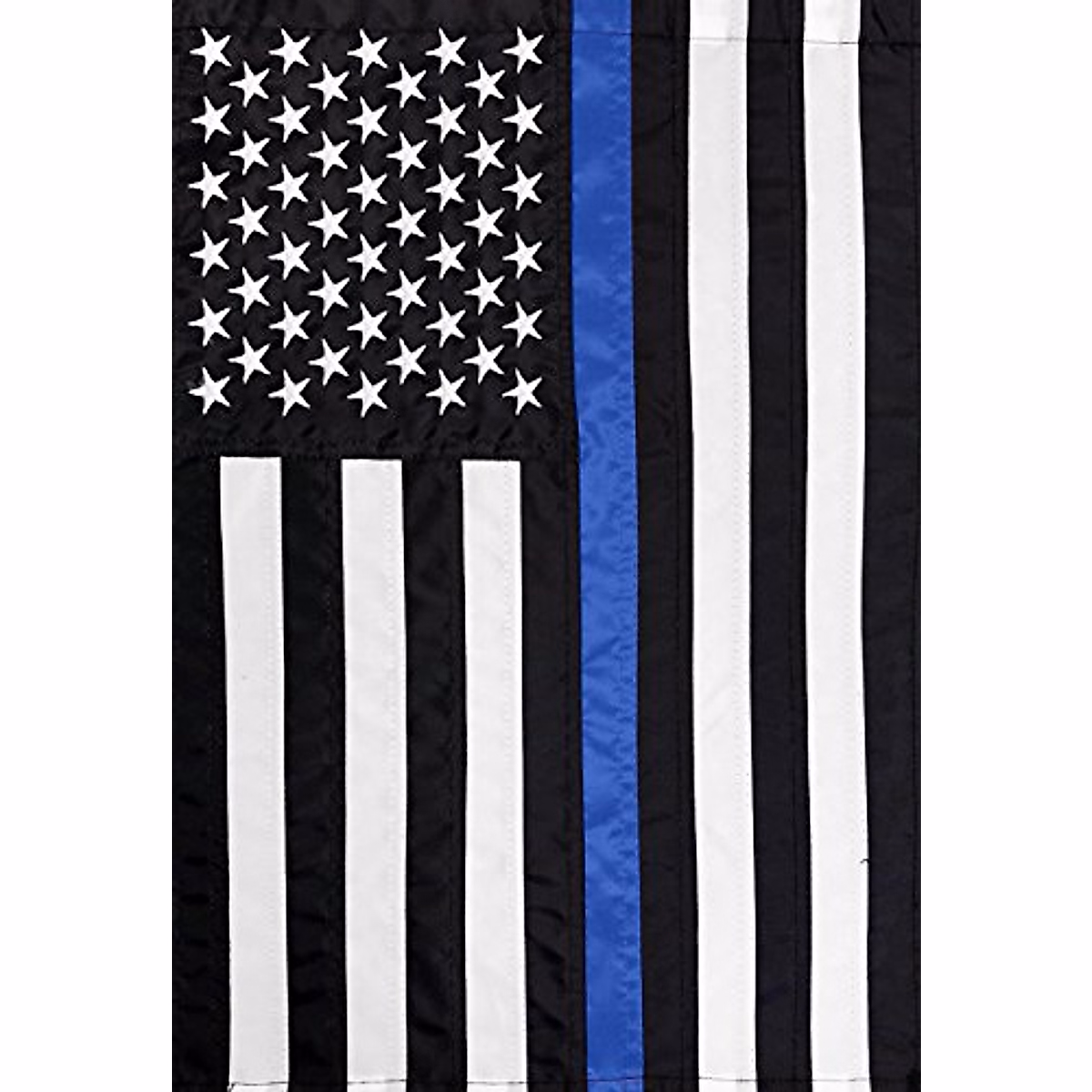 Thin Blue Line Police Applique & Embroidered Garden Flag 12.5" x 18"