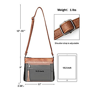 MASINTOR Crossbody Bags for Women, Lightweight Medium Crossbody Purse, Soft Leather Women's Shoulder Handbags with Tassel for Shopping or Travel
